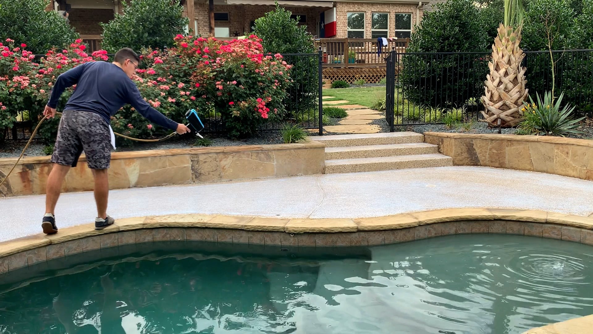 Sealing Travertine & Marble Pool Decks - Dallas - Ft. Worth, Texas